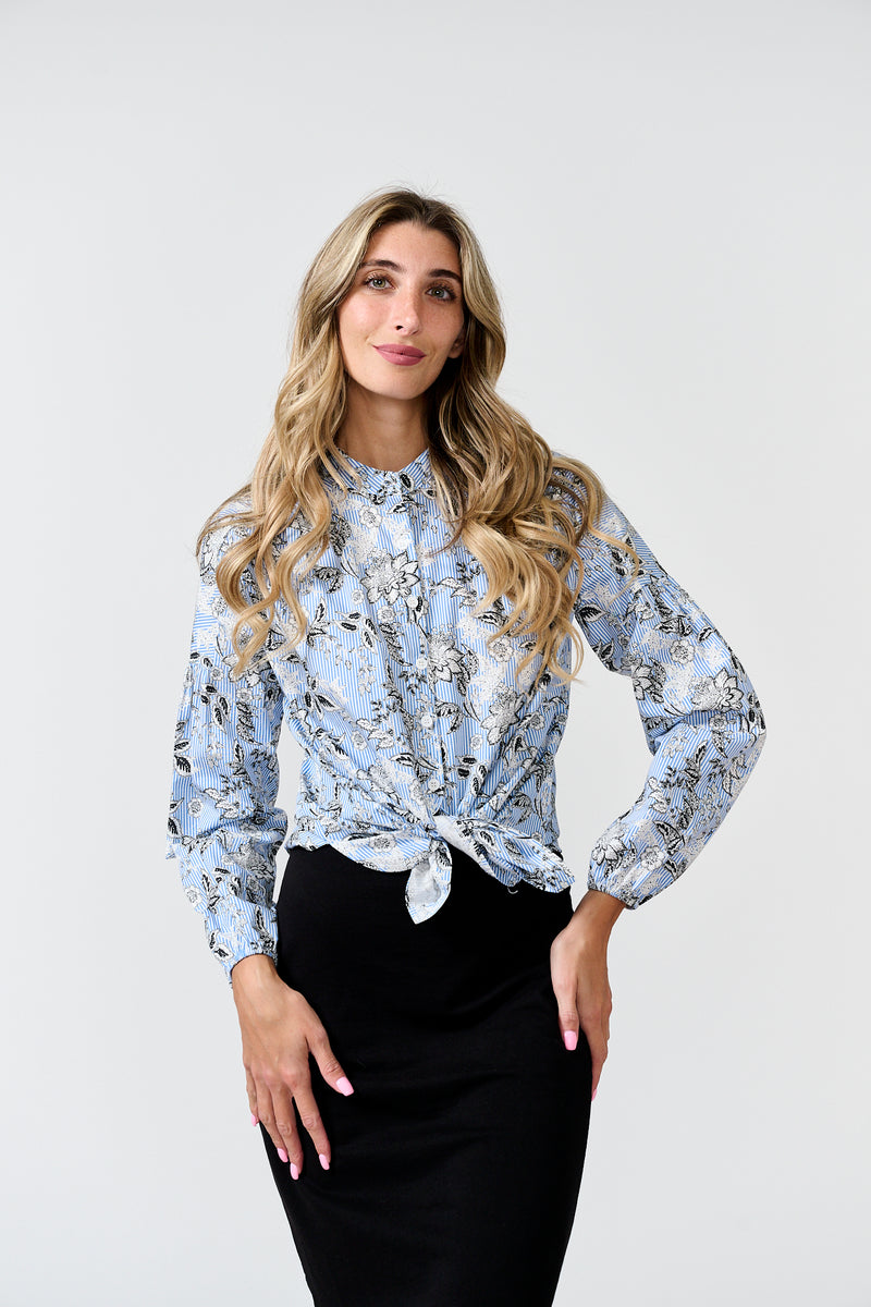 Paper Parachute Printed Tie Front Top – Hats to Hose