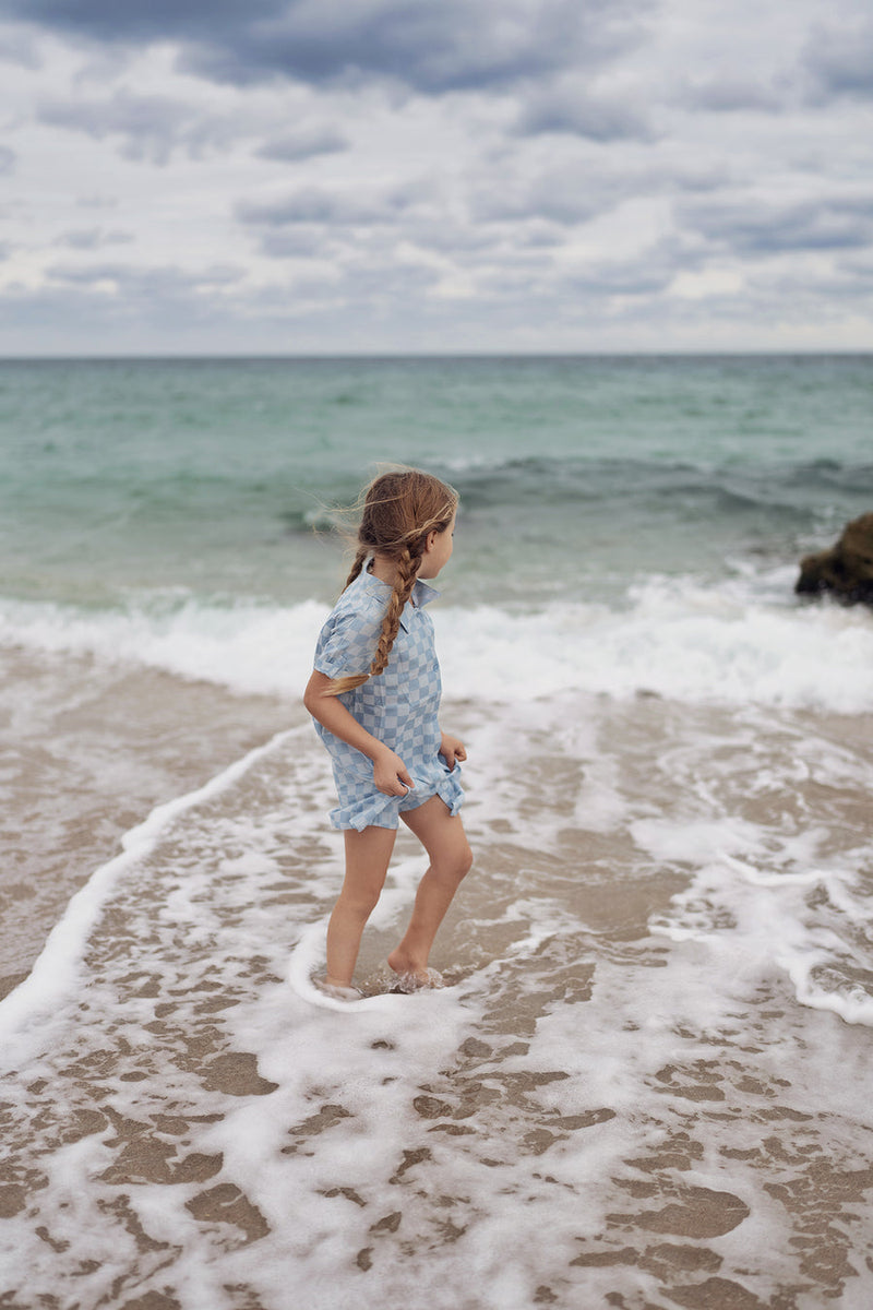 Montee Denim Check 3/4 Sleeve Dress – Hats to Hose