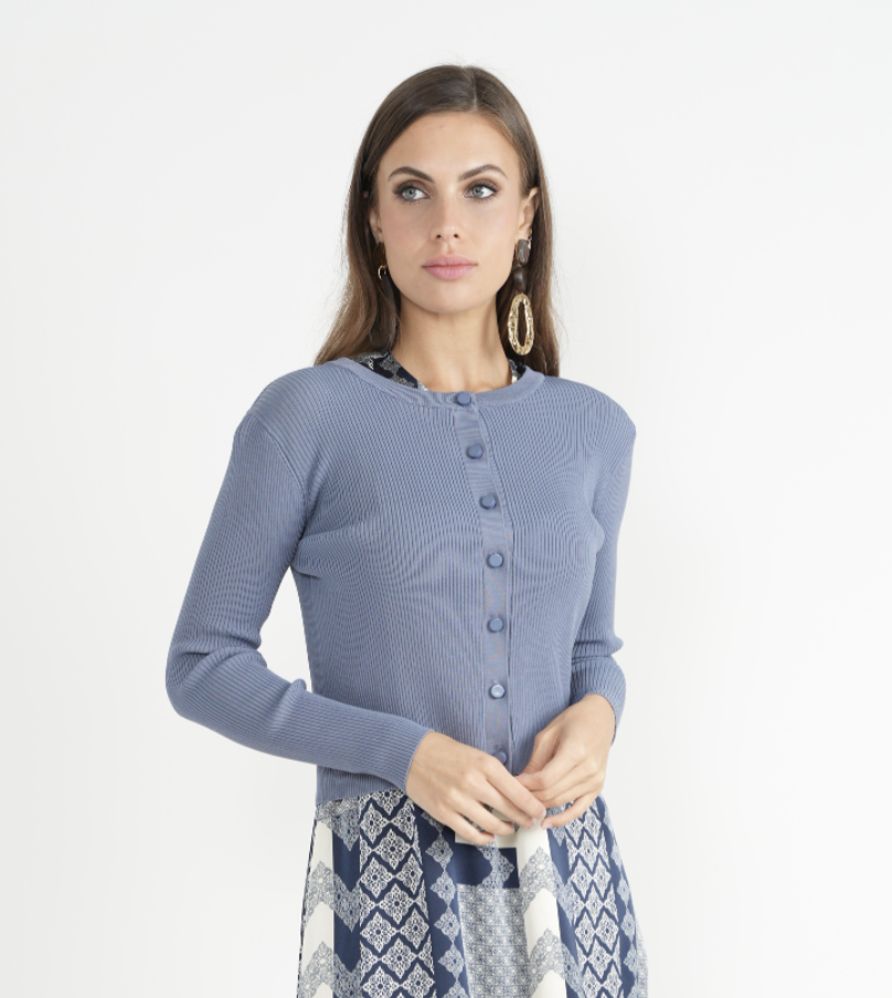 QEW Cropped Button Down Cardigan – Hats to Hose