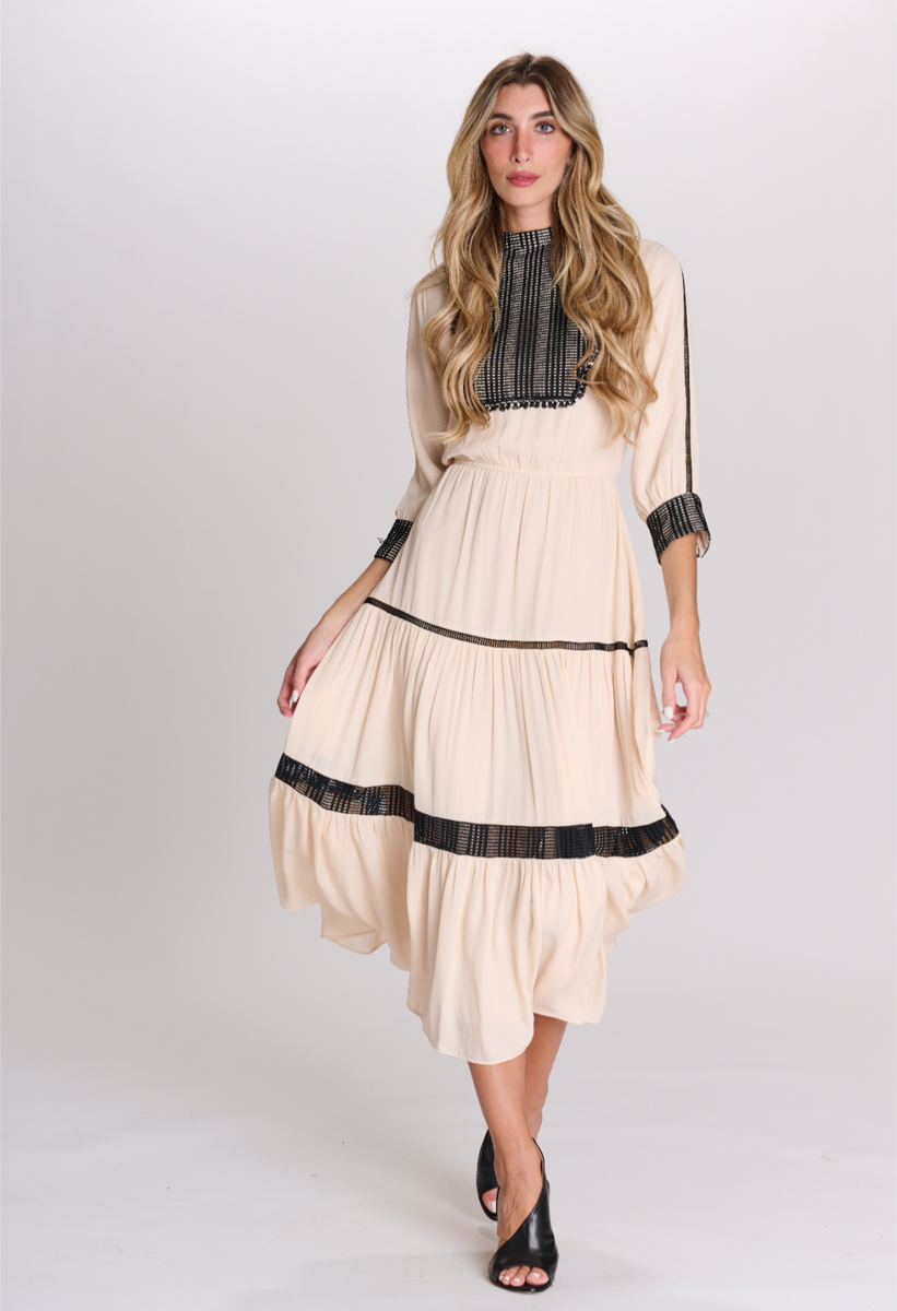 Paper Parachute Fringe Trim Dress – Hats to Hose
