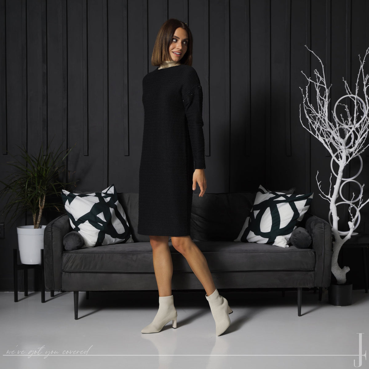 Japparel Susan Cable Knit Dress – Hats to Hose